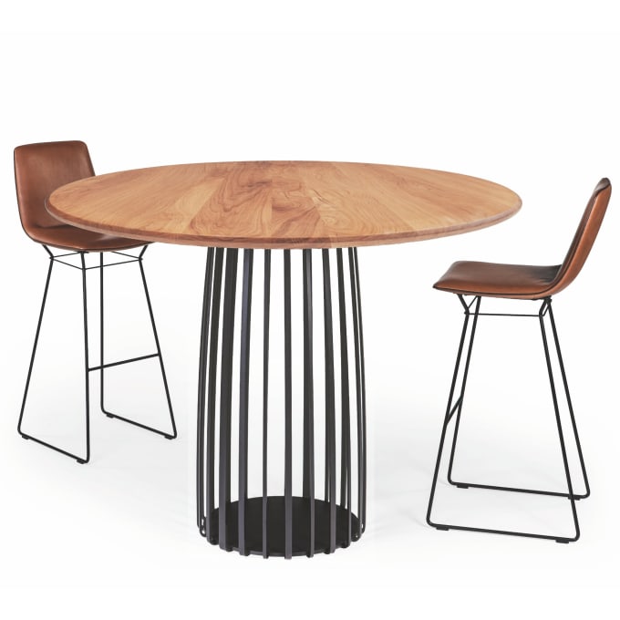 High table BC 07 Basket® round HT (Oak / Glaze) by Janua