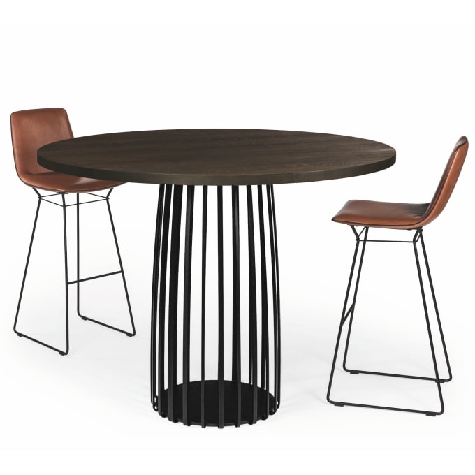 Table BC 07 Basket® round HT (Exquisite wood) by Janua