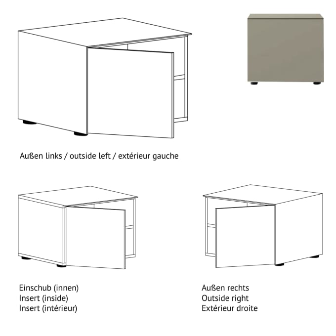 Edit/Q Sideboard (Farbig / Höhe 50cm) von Piure