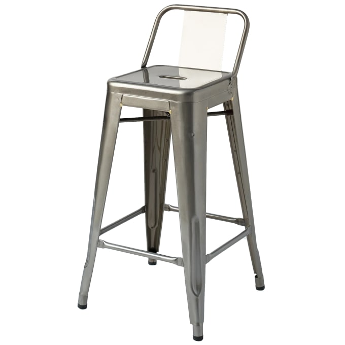 Tolix Stool HPD in Raw Steel