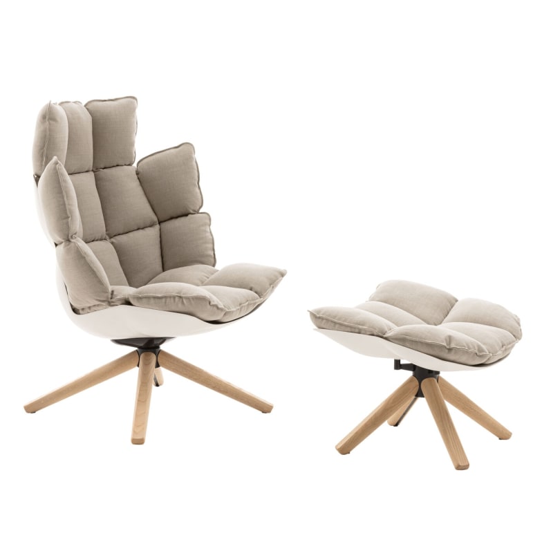 High armchair & Stool Husk by B&B Italia