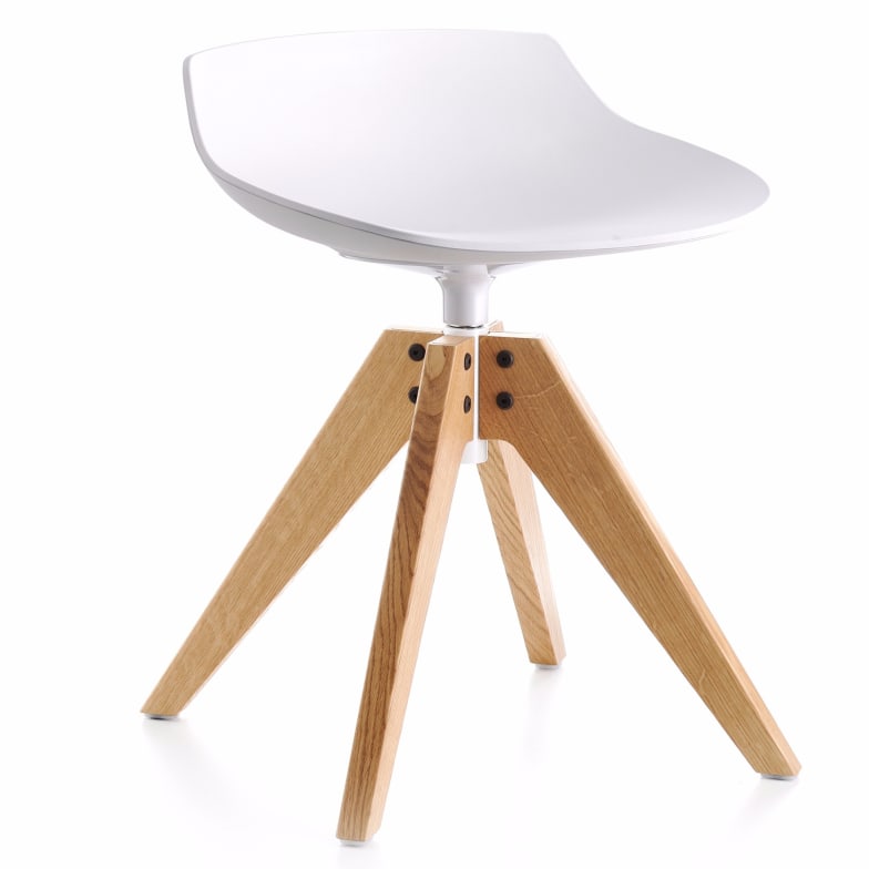 Flow Stool with oak base by MDF Italia